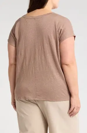 Eileen Fisher Organic Linen V-neck T-shirt