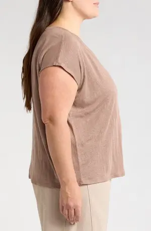 Eileen Fisher Organic Linen V-neck T-shirt