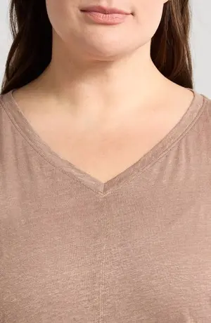 Eileen Fisher Organic Linen V-neck T-shirt