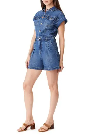 Habitual Roll Cuff Denim Jumpsuit
