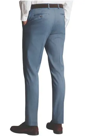 CHARLES TYRWHITT Smart Texture Trousers - Airforce Blue