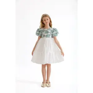 TULLEEN Winona Floral Embroidery Dress - Green