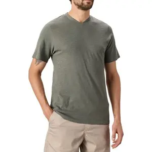 PACT Organic Cotton Featherweight Slub V-neck Tee - Castor Grey
