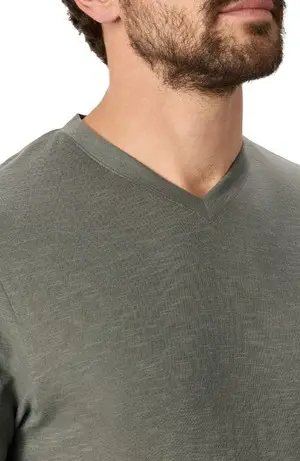 PACT Organic Cotton Featherweight Slub V-neck Tee - Castor Grey