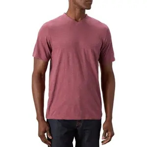 PACT Organic Cotton Featherweight Slub V-neck Tee Mauve