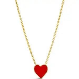 ANNA ZUCKERMAN Bff Heart Chain Necklace - Red
