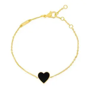 ANNA ZUCKERMAN Anna Zuckerman BFF Heart Bracelet Black