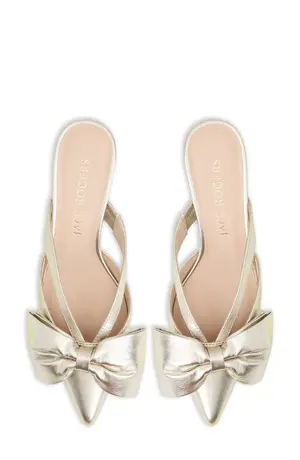 Jack Rogers Cynthia Bow Pointed-toe Mules - Jacks Platinum