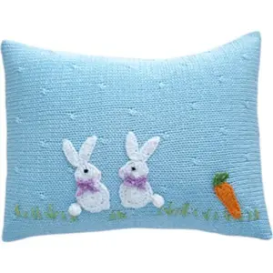 MELANGE COLLECTION Baby Bunny Mini Pillow - Blue