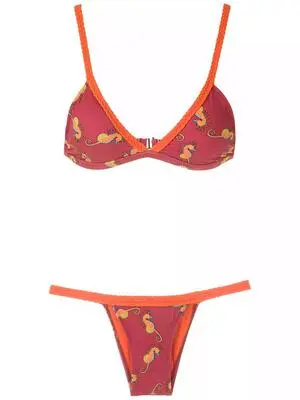 AMIR SLAMA Printed Bikini Set - Red