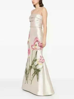 Amsale Sequin Appliqué Gown