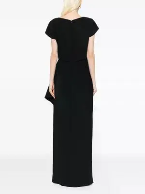 Amsale Draped Crepe Gown - Black