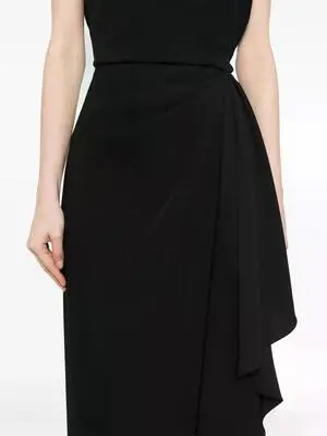 Amsale Draped Crepe Gown - Black