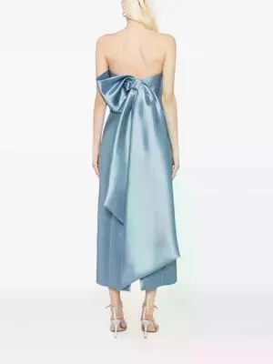 Amsale Bow Cocktail Dress - Blue