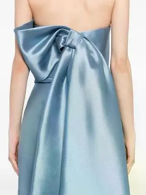 Amsale Bow Cocktail Dress - Blue