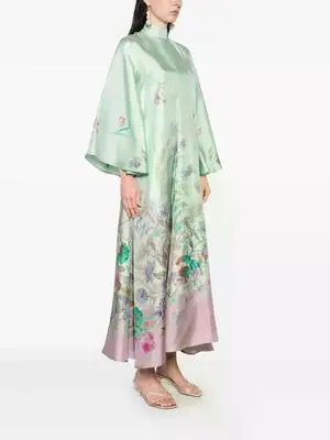 La DoubleJ Magnifico Floral Maxi Dress - Green