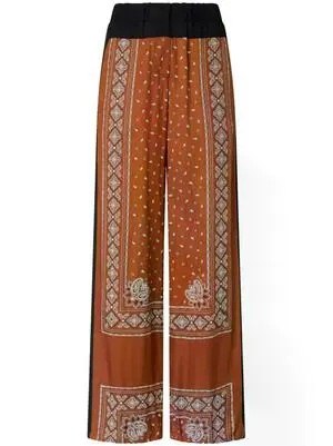 Pinko Bandana-print Trousers - Brown