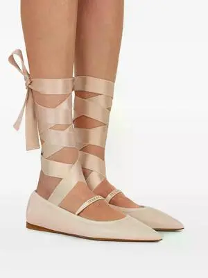 FERRAGAMO Ribbon Ballet Flats - Pink