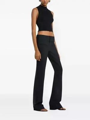 COURREGES Cropped Ribbed Tank Top - Black