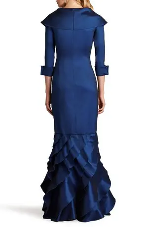 Tadashi Shoji Ruffle Detail Fit & Flare Taffeta Gown