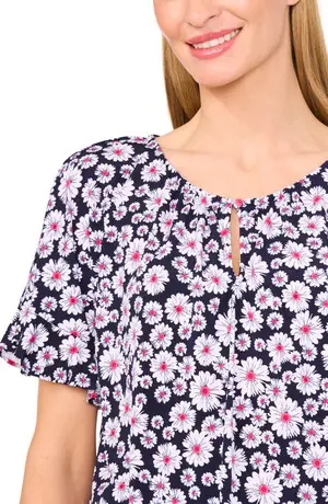 CECE DUPRAZ Keyhole Ruffle Top