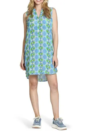 APNY Sleeveless Shift Dress - Blue/ Green Multi