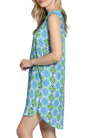APNY Sleeveless Shift Dress - Blue/ Green Multi