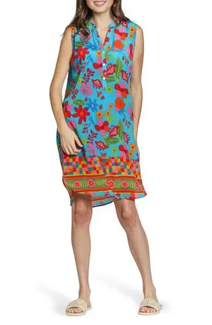 APNY Sleeveless Shift Dress - Blue Multi