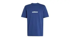 Adidas Essentials Linear Single Jersey Tee Shirt - Dark Blue/white