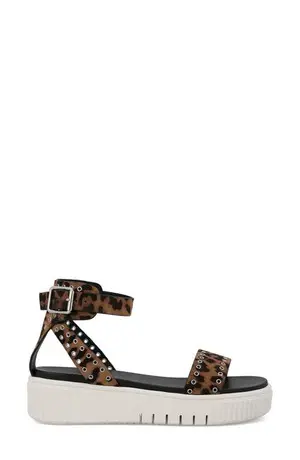 Mia Evelin Ankle Strap Platform Sandal - Leopard Print