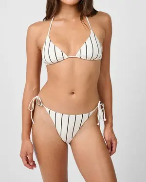 WeWoreWhat Triangle Bikini Top - Antiq Wht/bl Mt