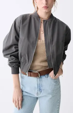 Deluc Déluc. Safira Washed Cotton Crop Jacket - Grey