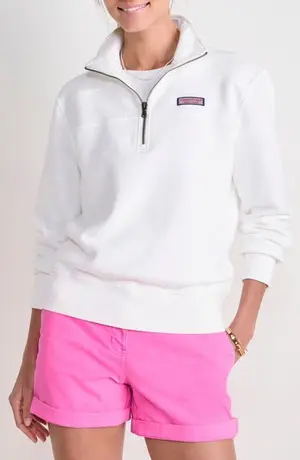 Vineyard Vines Shep Quarter Zip Pullover - White Cap