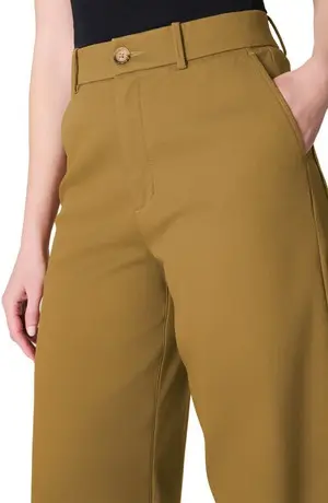 Spanx Wide Leg Crop Stretch Twill Pants - Flax