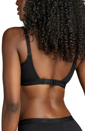 SIELLA Organic Cotton Scoop Neck Bra - Black