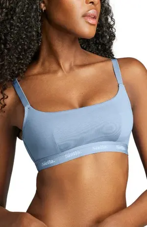 SIELLA Organic Cotton Scoop Neck Bra - Sky Blue