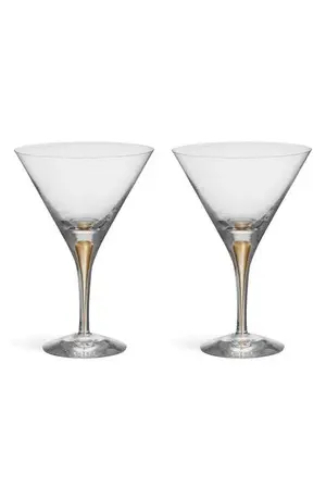 ORREFORS Intermezzo Set Of 2 Martini Glasses - Gold