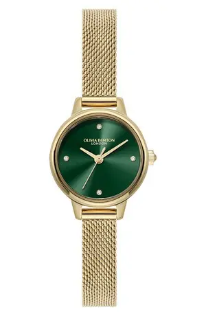 OLIVIA BURTON Mini Classic Mesh Strap Watch - Green