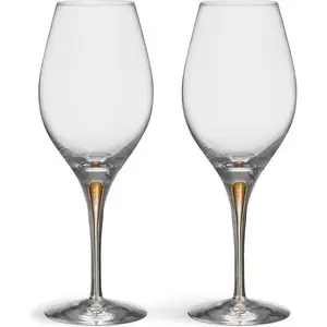ORREFORS Intermezzo Balance Set Of 2 Wine Glasses - Gold