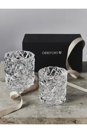 ORREFORS Carat Medium Crystal Candleholder