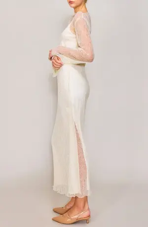 MELLODAY Lace Overlay Maxi Dress
