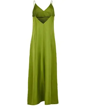 rohe green dress Silk slip dress