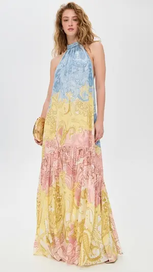 Hemant & Nandita Paisley Print Maxi Dress