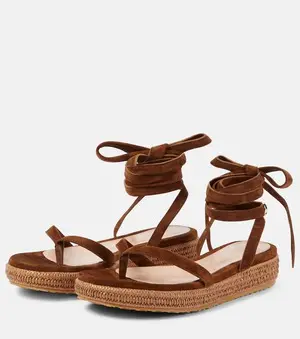 GIANVITO ROSSI Suede Espadrille Sandals