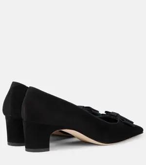 Manolo Blahnik Reador Bow-detail Suede Pumps