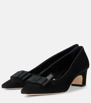 Manolo Blahnik Reador Bow-detail Suede Pumps