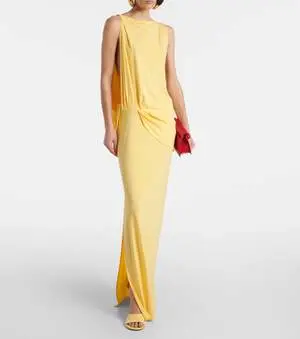Jacquemus Peplo Jersey Maxi Dress - Yellow