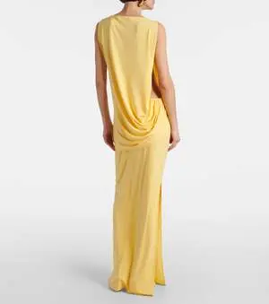 Jacquemus Peplo Jersey Maxi Dress - Yellow