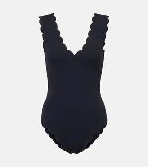 Marysia Charleston Scalloped Reversible Swimsuit - Black