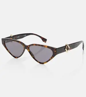 Fendi Ff Diamonds Cat-eye Sunglasses - Brown